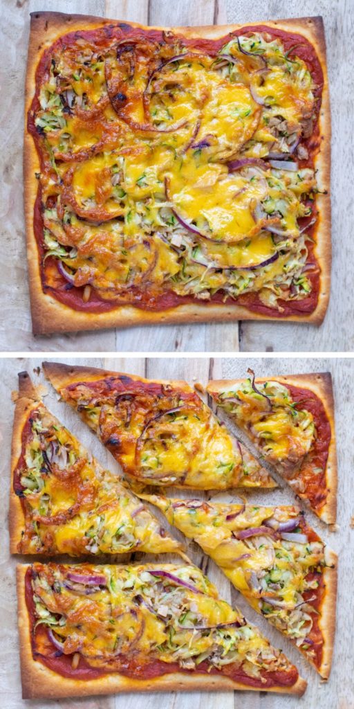 Pizza met tonijn en courgette - Anniepannie.nl | Makkelijke maaltijd!
